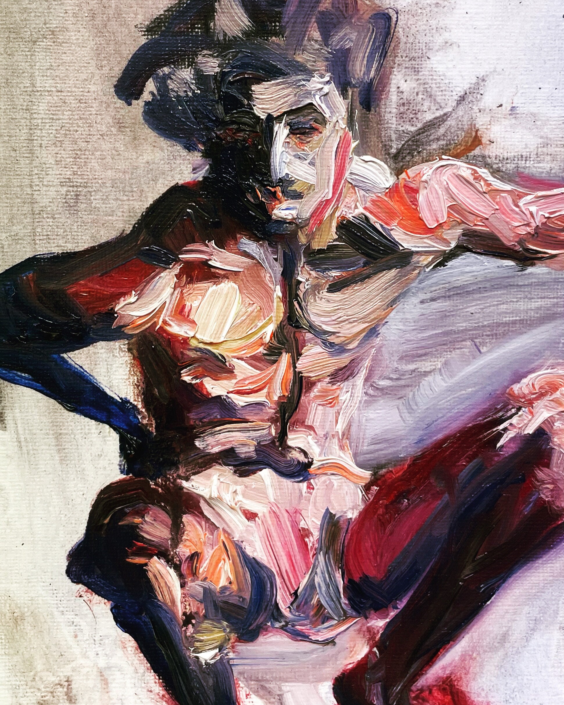 Crouching Figure Original Life Oil Painting Fine Art - Etsy