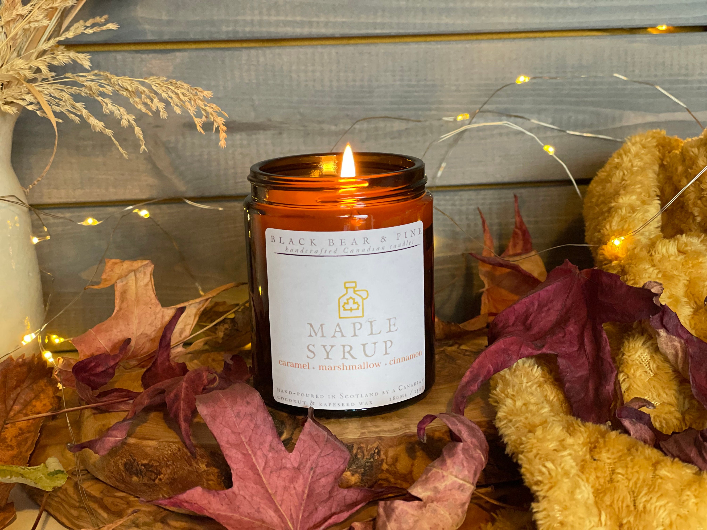 Maple Syrup Scented Candle Canada Inspired Coconut and Rapeseed Wax Plant Based Vegan No Parabens Gift Christmas Present Etsy Australia