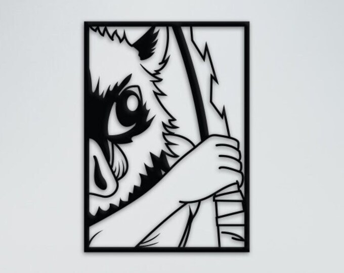 Inosuke Hashibira Demon Slayer Wall Art Décor Matt Black Finish - Etsy