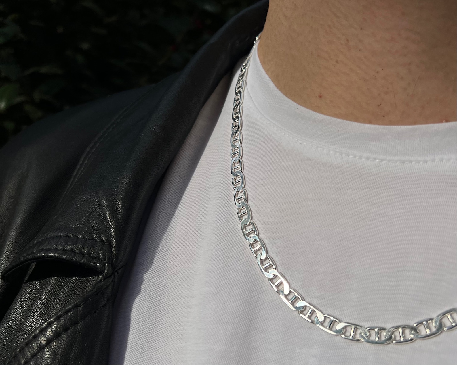 Sterling Silver Mariner Chain Necklace, Handmade Mariner Chain Necklace ...