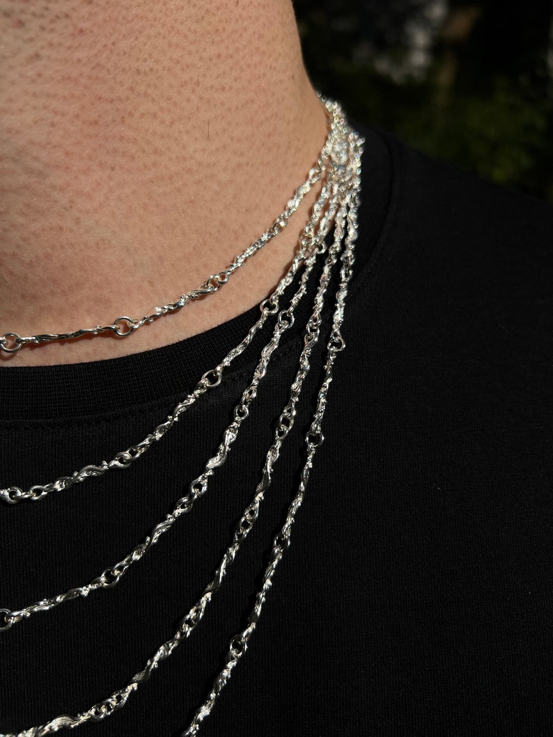 Mens Unique & Handmade Silver Chain • Vintage Silver Chain Necklace ...