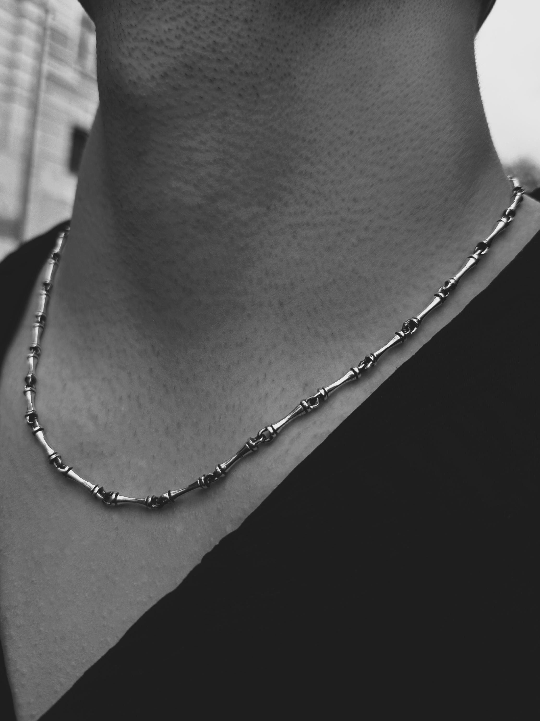 Unusual Silver Mens Necklace || Unique Handmade Chain Gift for ...