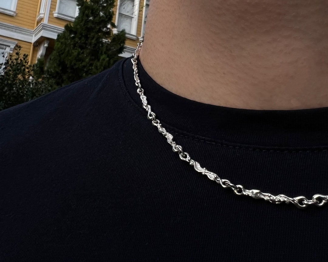 Mens Unique & Handmade Silver Chain • Vintage Silver Chain Necklace ...
