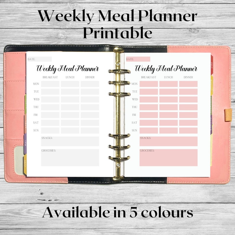 Weekly Meal Planner Printable Grocery List Minimalist - Etsy