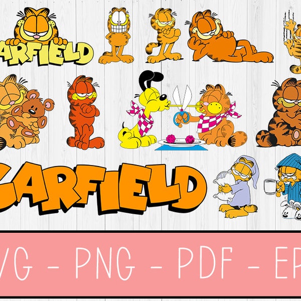 Garfield Bundle Svg - Etsy