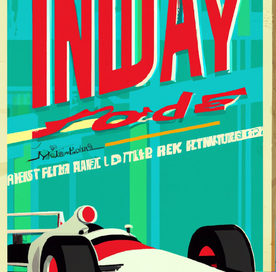 Indy 500 Themed Vintage Travel Poster - Etsy