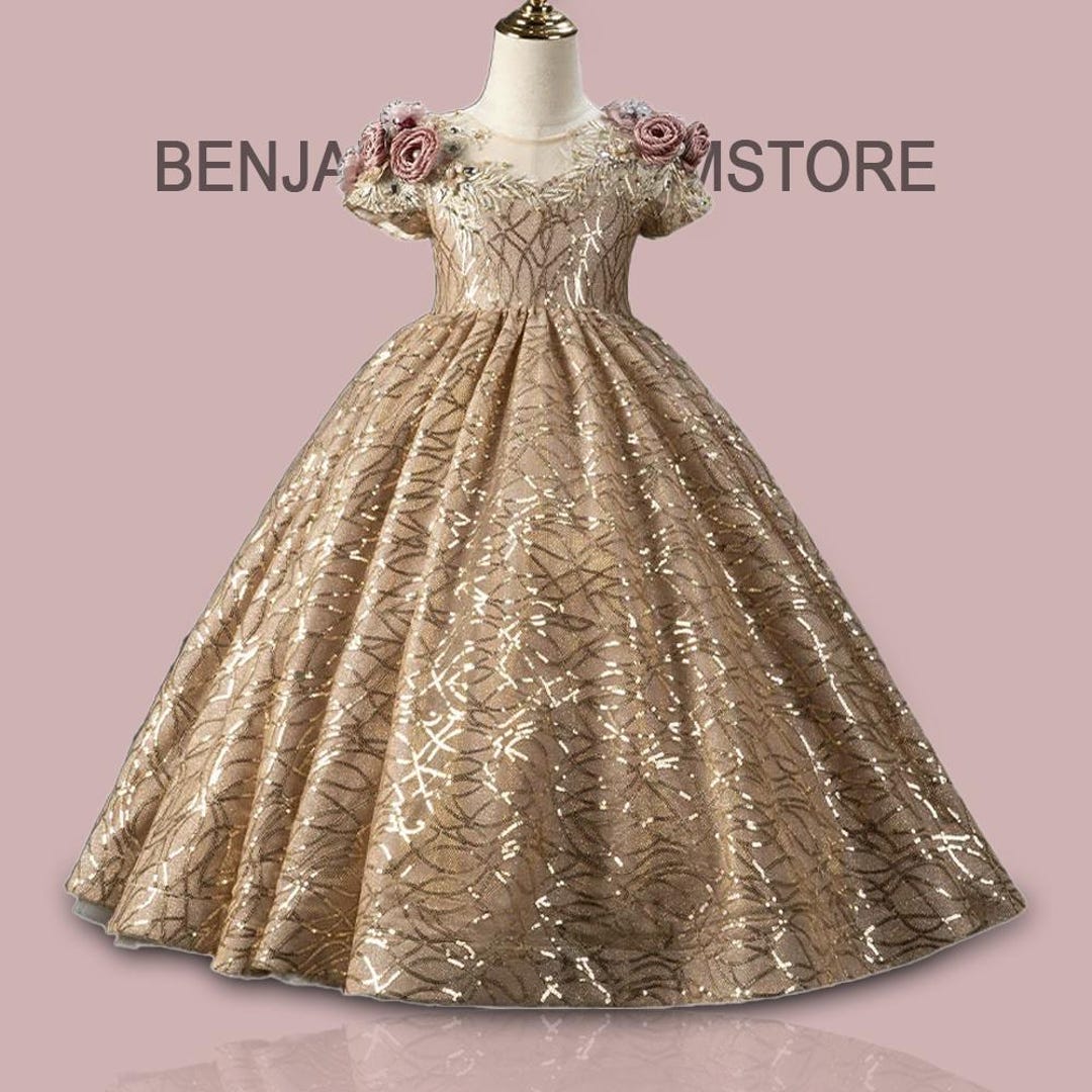 Kids Prom Dresses 2024 Girls Elegant, Ball Gowns With Bow Teenagers ...