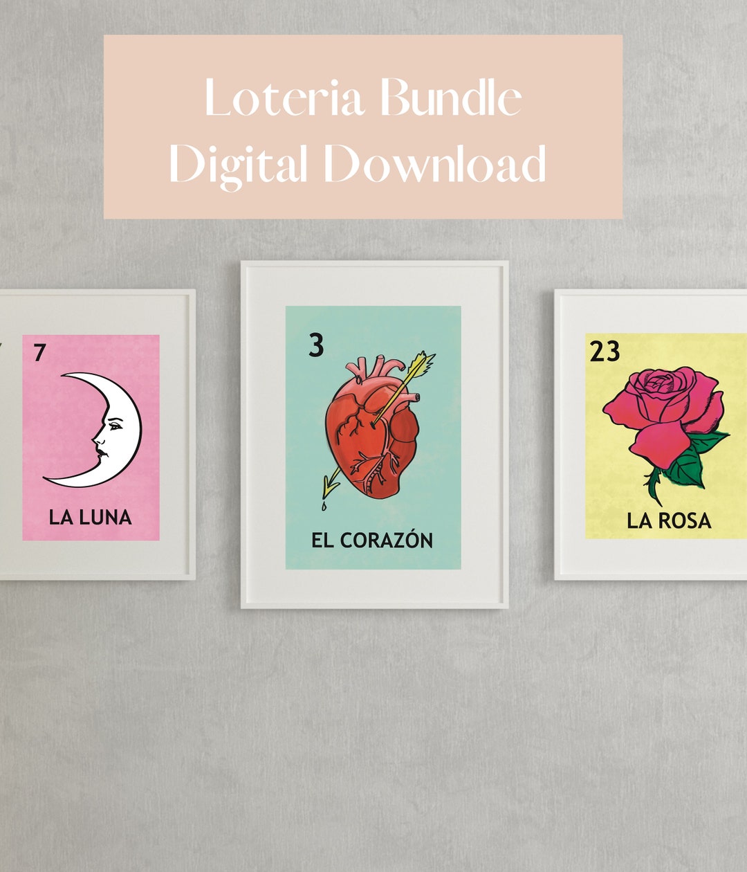 Loteria Bundle Wall Art, 3 Piece Wall Art, Latino Art, Latinx Gift ...