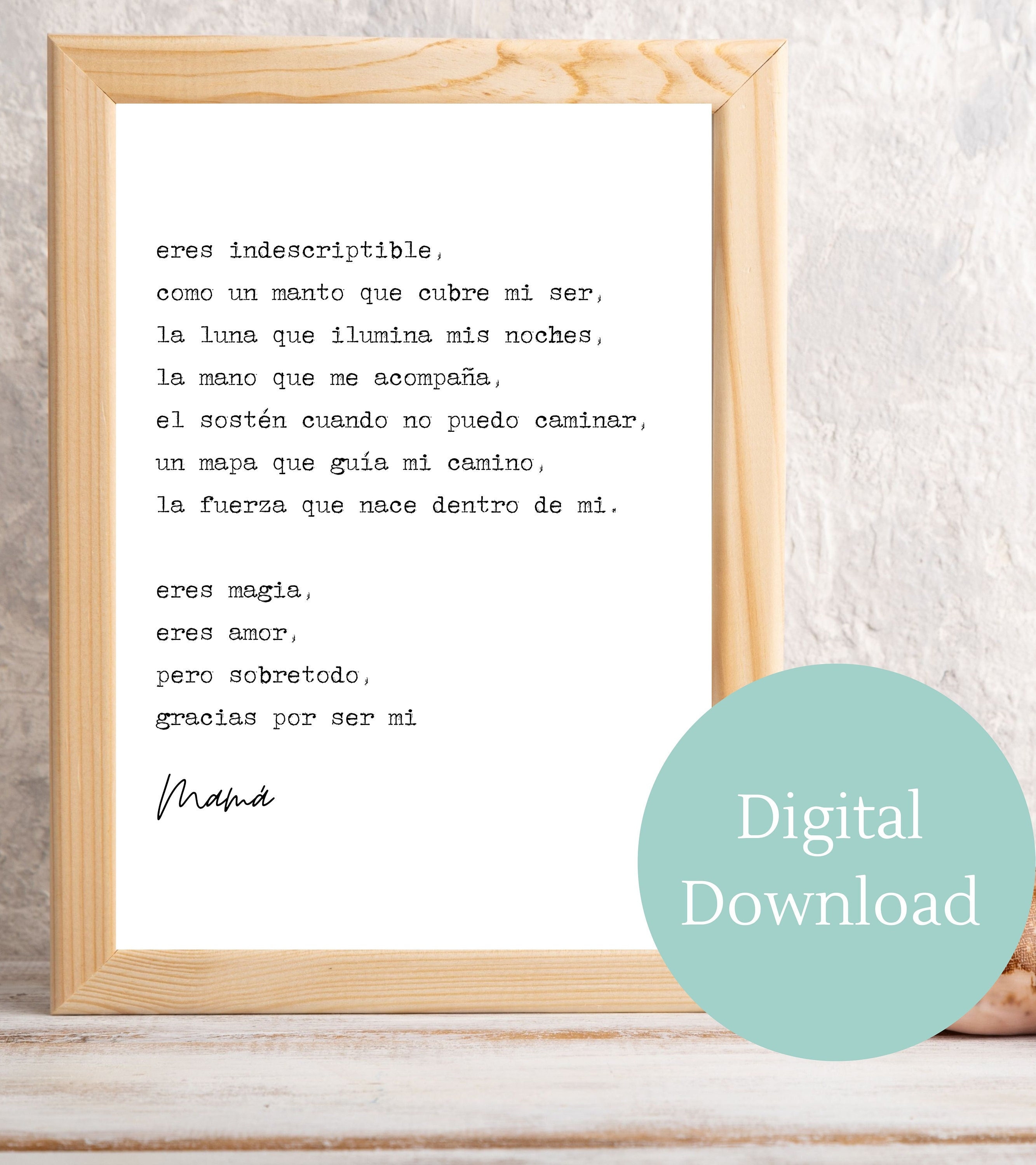 SPANISH MOM POEM, Dia De Las Madres Poem, Poem in Spanish, Spanish Poem ...
