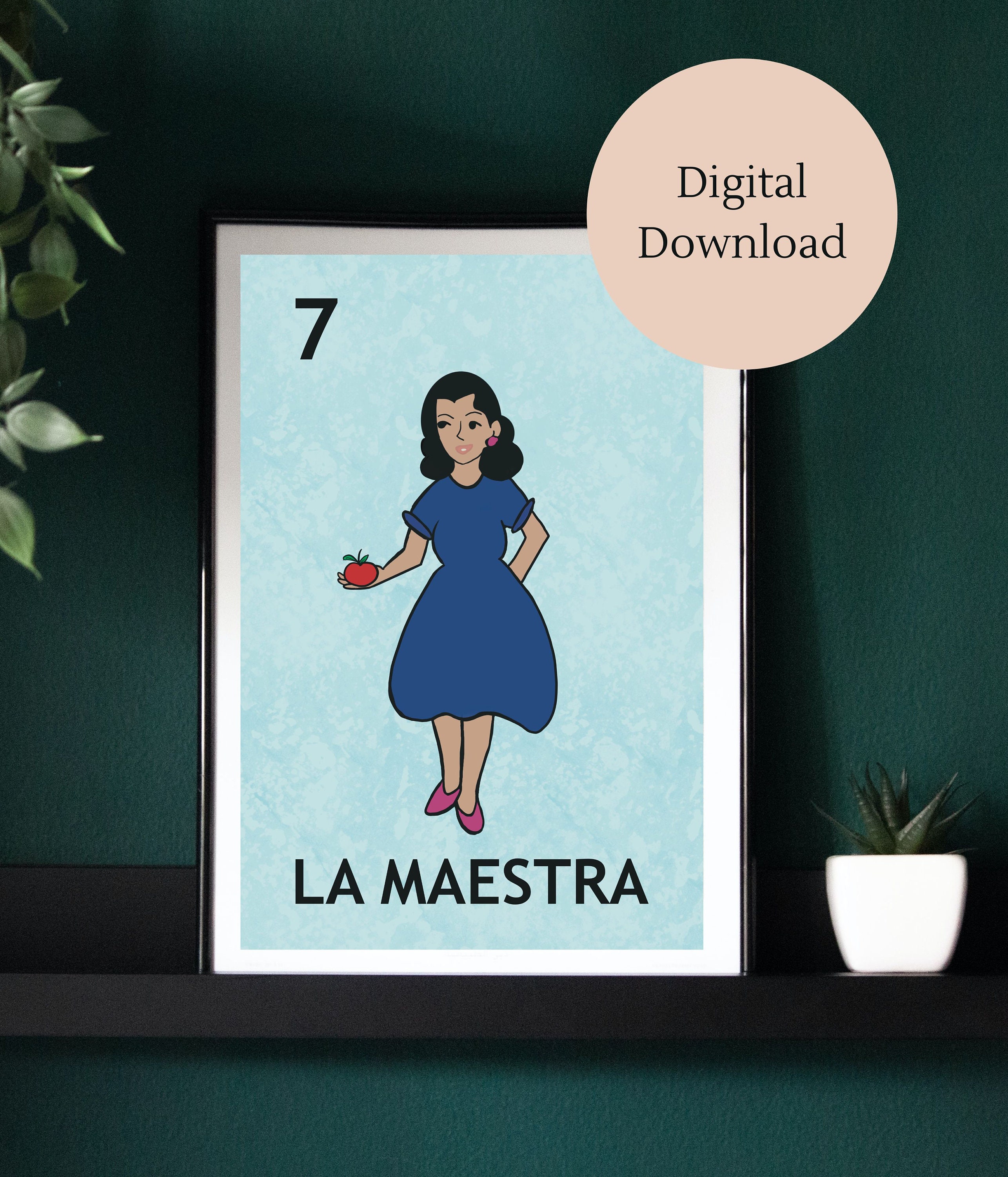 La Maestra Loteria Poster, Maestra Loteria, Mexican Loteria, Loteria ...