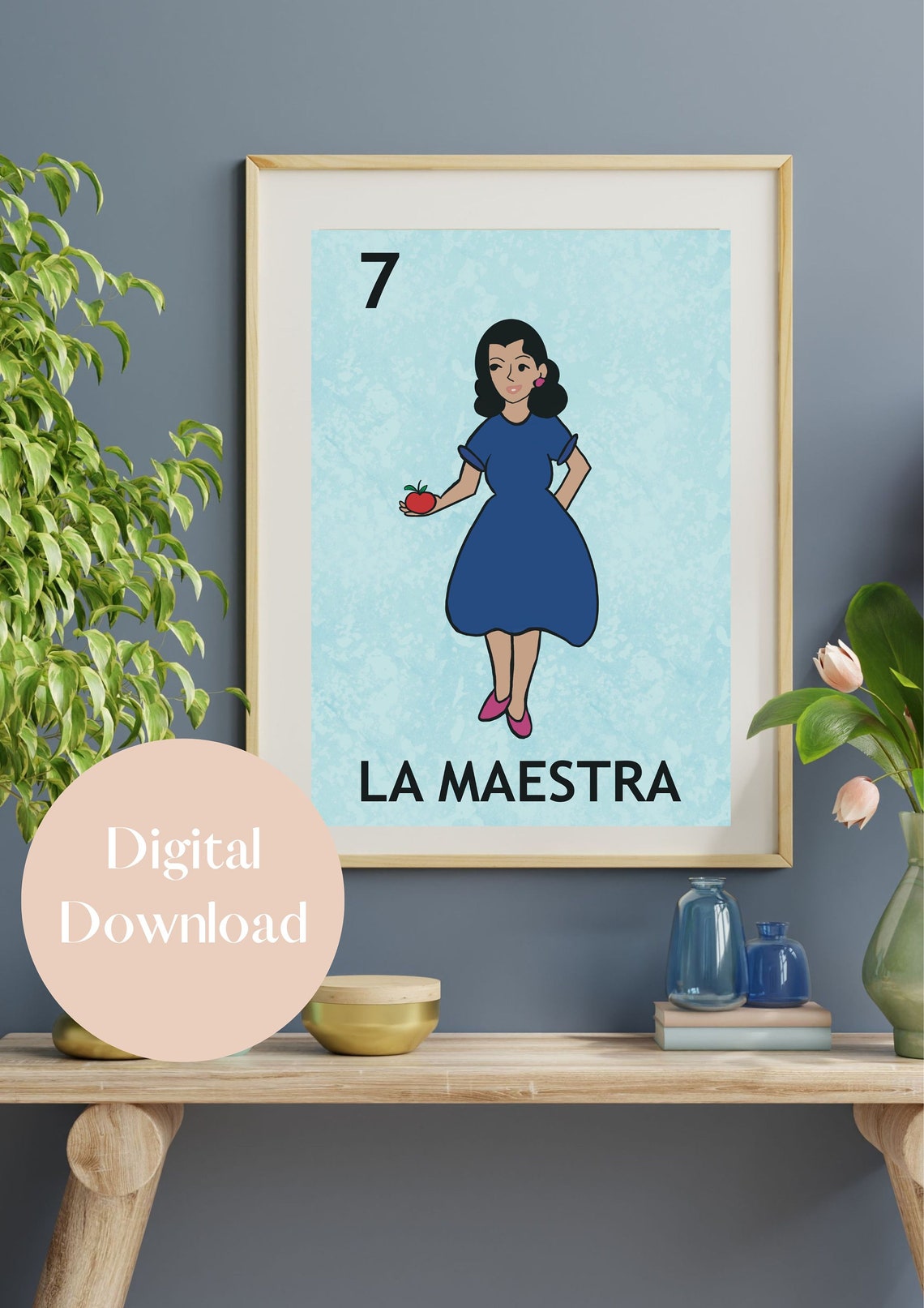 La Maestra Loteria Poster, Maestra Loteria, Mexican Loteria, Loteria ...