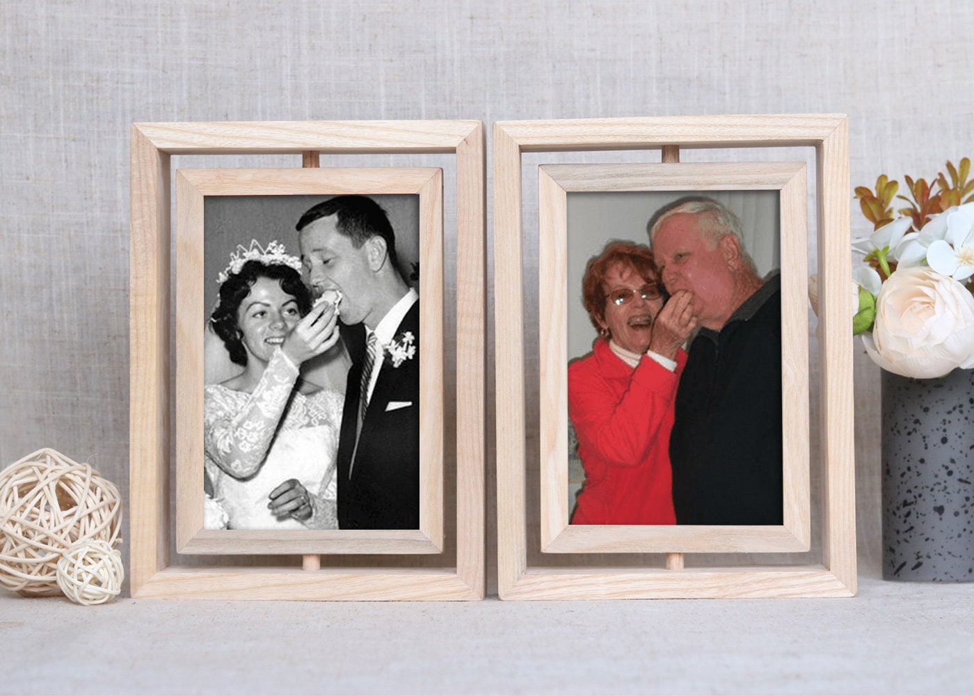 Then and Now Picture Frame Anniversary Frame for Parents - Etsy