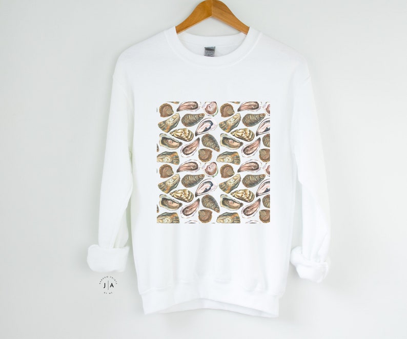 Sweatshirt for Oyster Lover Shirt With Seafood With Watercolor Graphic ...
