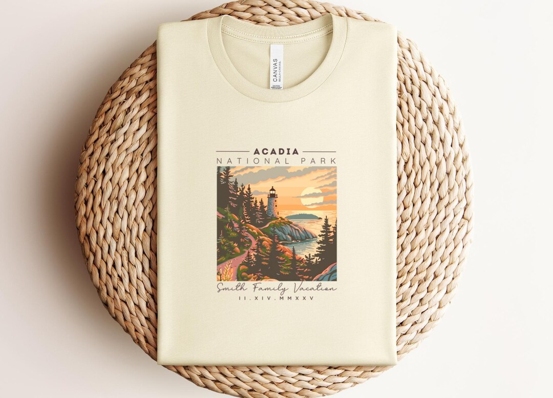 Acadia National Park T-shirt Custom Text Personalized Beach Tee Date ...