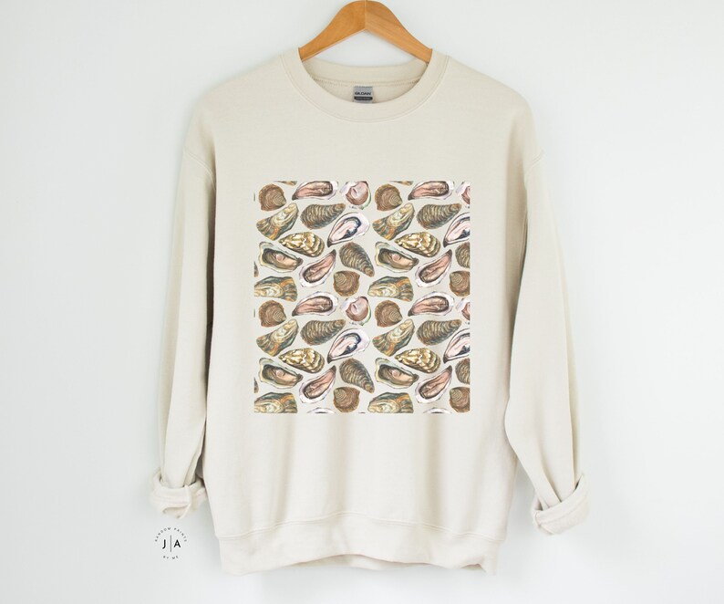 Sweatshirt for Oyster Lover Shirt With Seafood With Watercolor Graphic ...