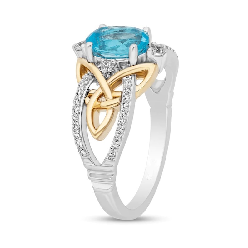 Enchanted Disney Merida 1.4 Ct Swiss Blue Topaz & 1/5 Ct Round Diamond ...