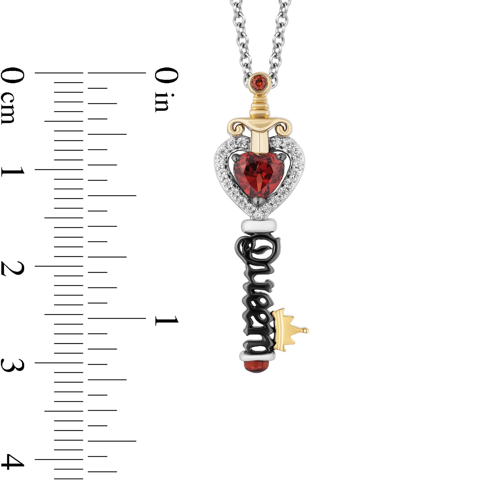 Enchanted Disney Villains Evil Queen Garnet and Diamond Key Pendant in ...