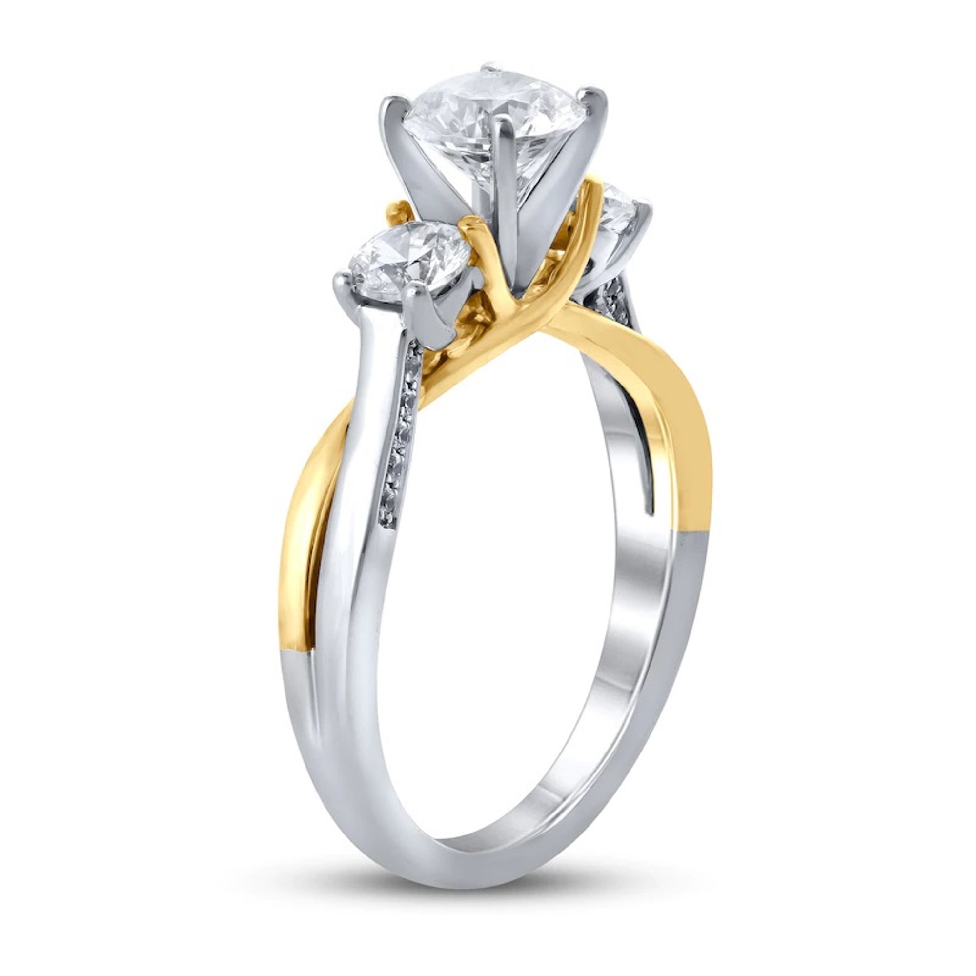 Forever One Moissanite Engagement Ring 1.3 Ct Round Three-stone ...