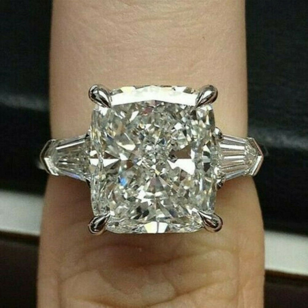 Beautiful 3 CT Radiant Cut Diamond Engagement Rings for Women Solitaire ...