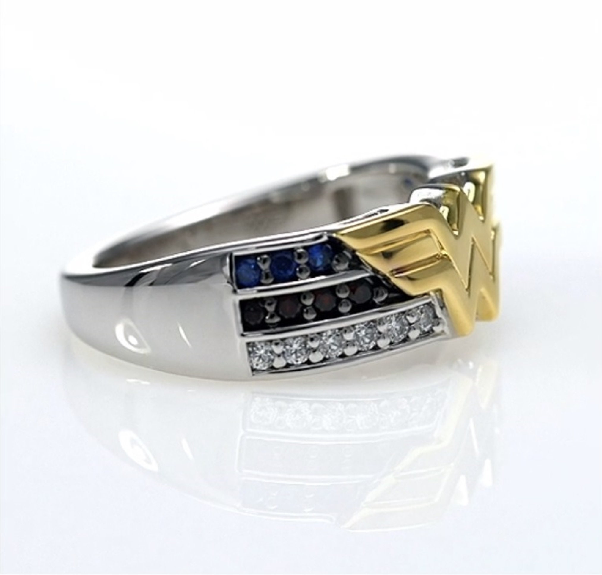 Wonder Woman 80th Anniversary Multi-gemstone and 1/5 CT Diamond Ring in ...