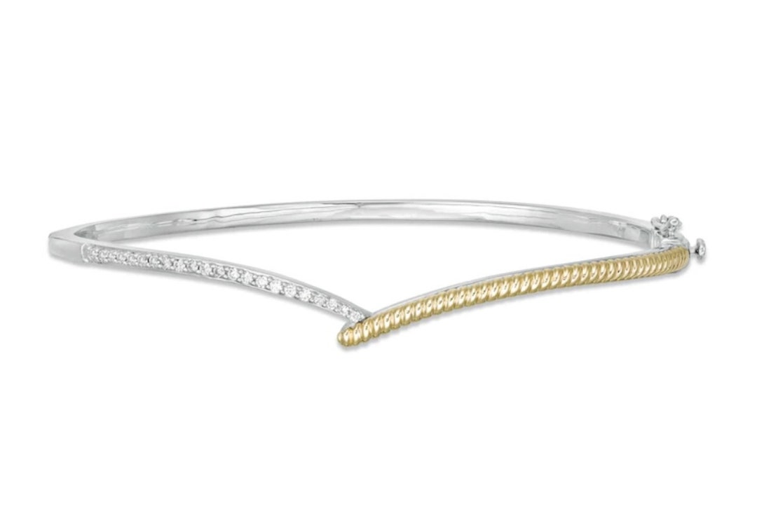 Wonder Woman Collection Diamond Lasso Hinged Bracelet Bangle in ...