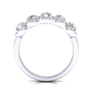 1.50 Ct Round Brilliant Cut Five Diamonds Engagement Ring in 935 ...