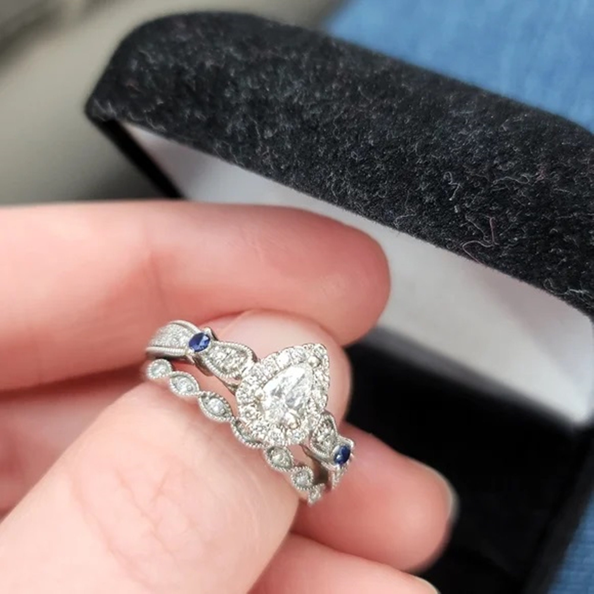 Vera Wang Love 1 CT Pear Shaped Diamond Split Shank Engagement Ring in ...