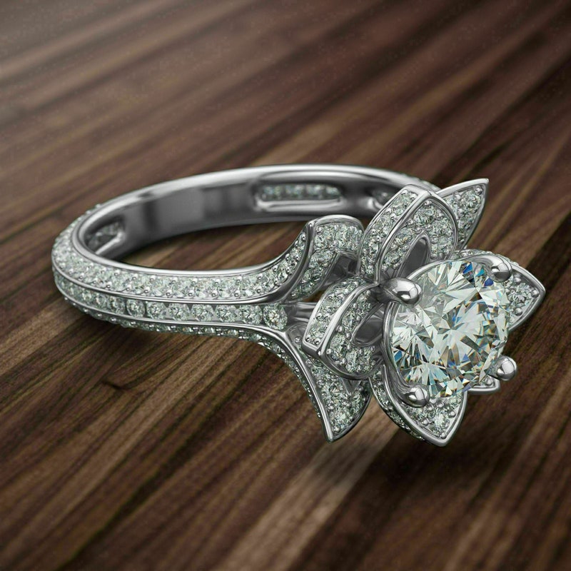 Lotus Flower Ring - Etsy