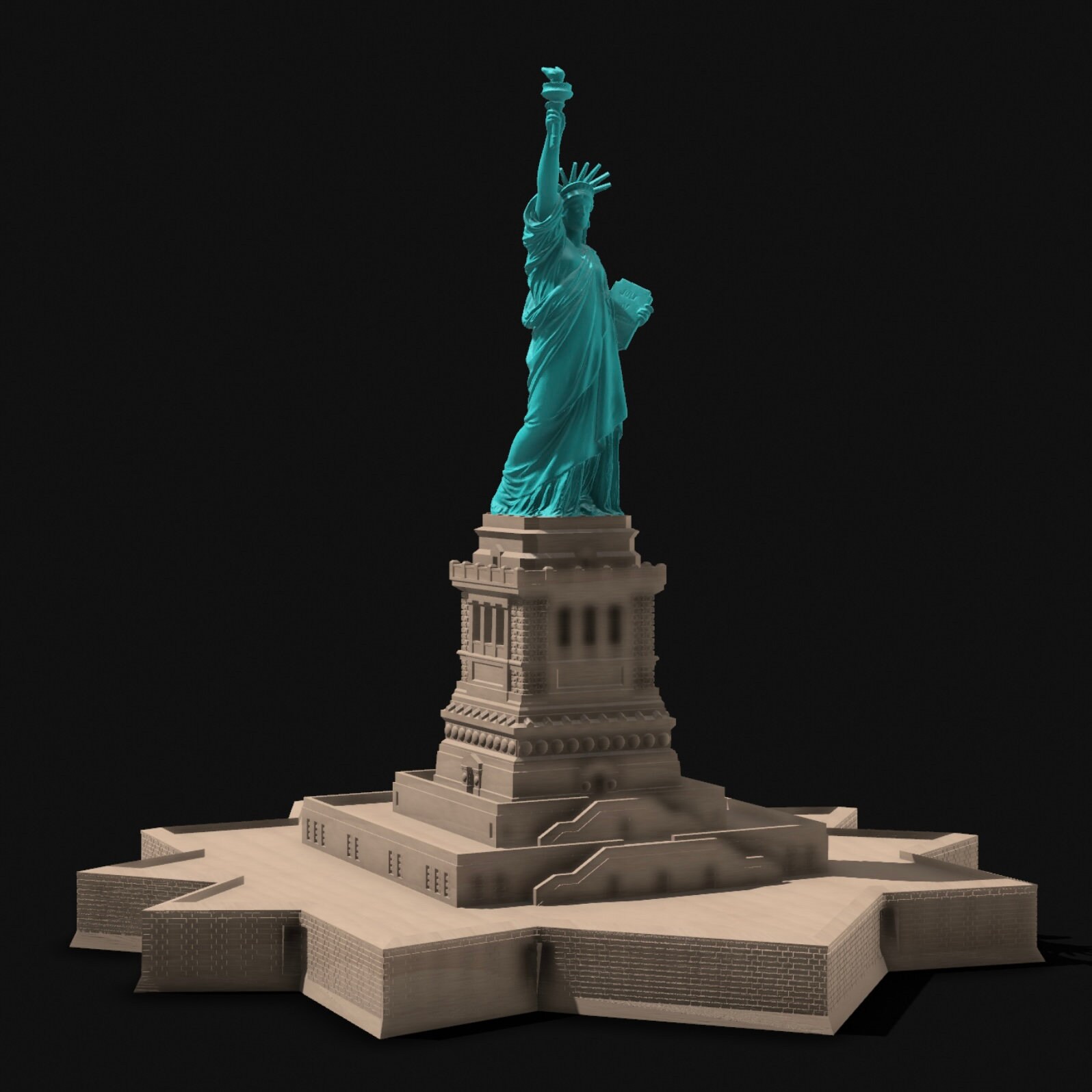Statue of Liberty / 1:1000 Scale - 3D STL File | Statue of Liberty | 3D ...