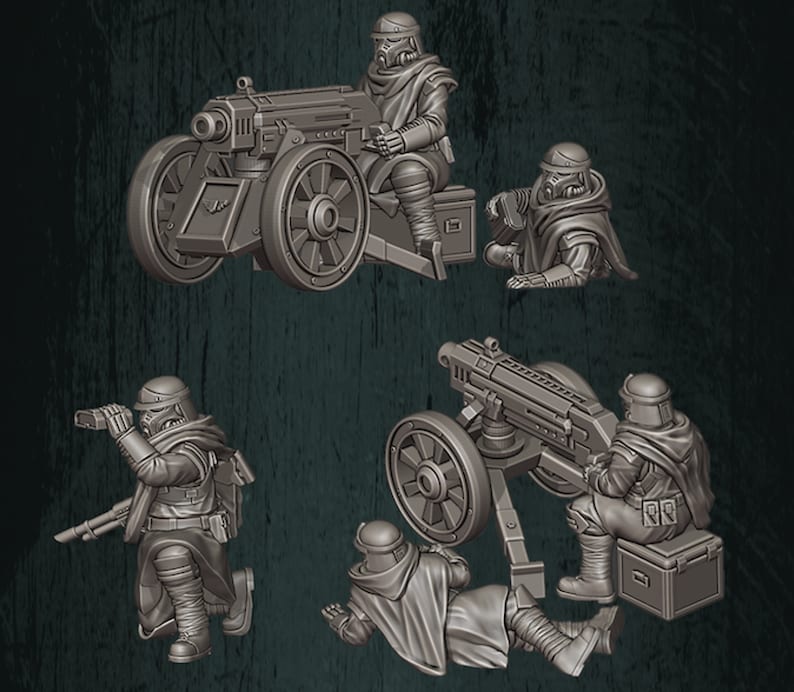 Trench Devils 28mm Modular Heavy Weapons Team (customisable Set of 3 ...