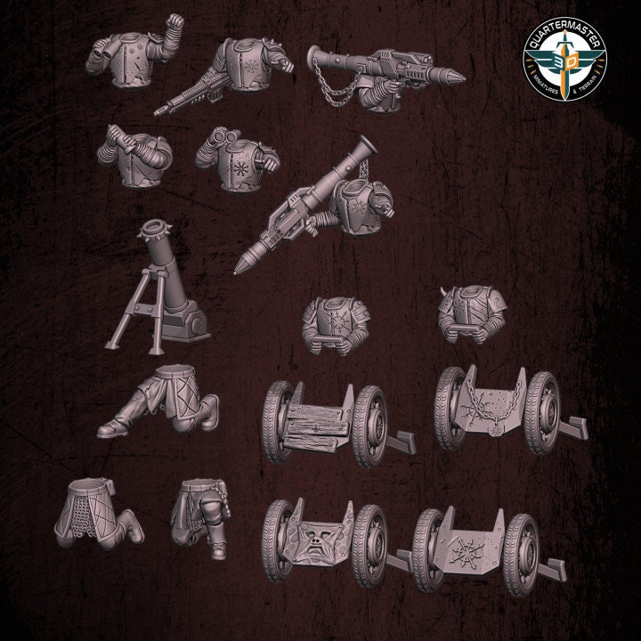 Trench Devils 28mm Modular Heavy Weapons Team (customisable Set of 3 ...