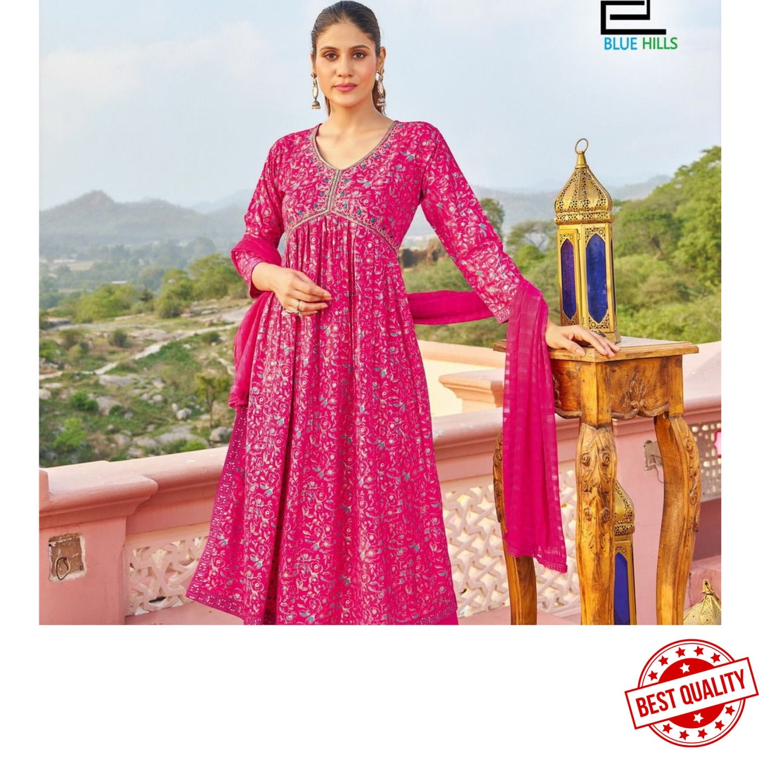 Alia Cut Kurti Pant With Dupatta Set Ethnic Wear for Women Suit Set for ...