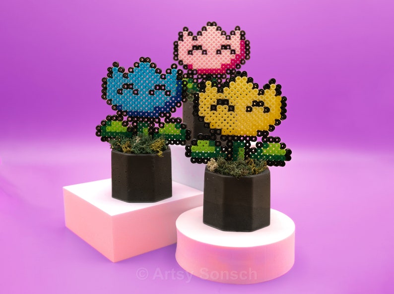 Super Mario Flowers Mario Plant Video Game Decor Decorative Desk Plant ...