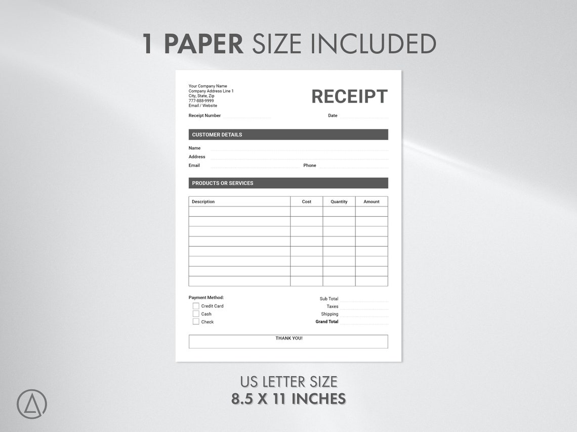 Mobile Friendly Receipt Template. Pdf/indesign/microsoft Word. Receipt ...