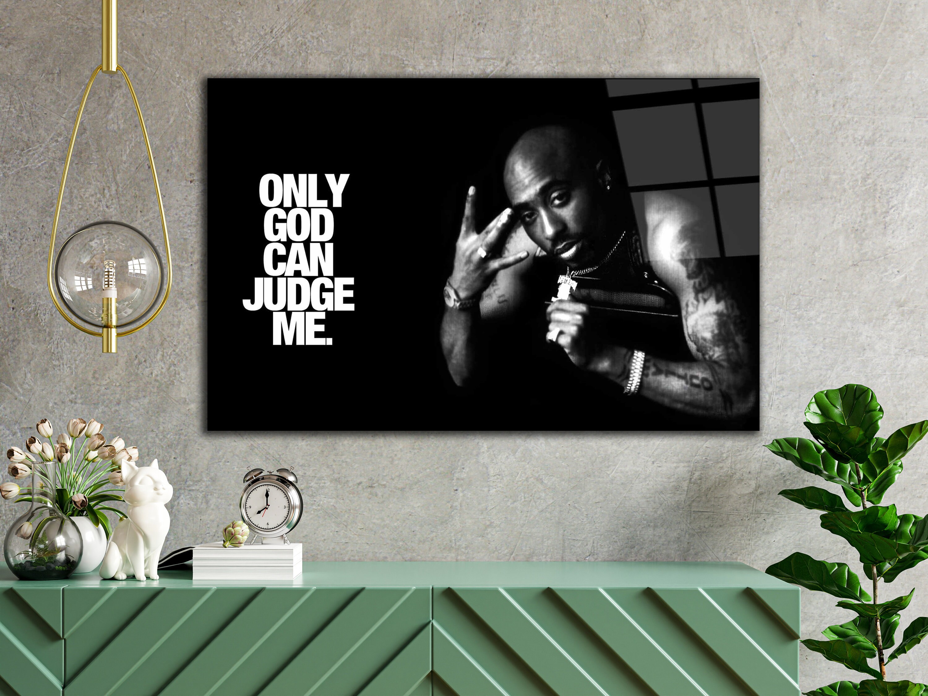 Tempered Glass Wall Art Tupac Shakur Print Glass Wall Art Extra Large ...