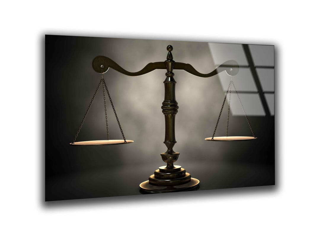 Scales of Justice Glass Art Tempered Glass Art Extra Large Wall Art ...