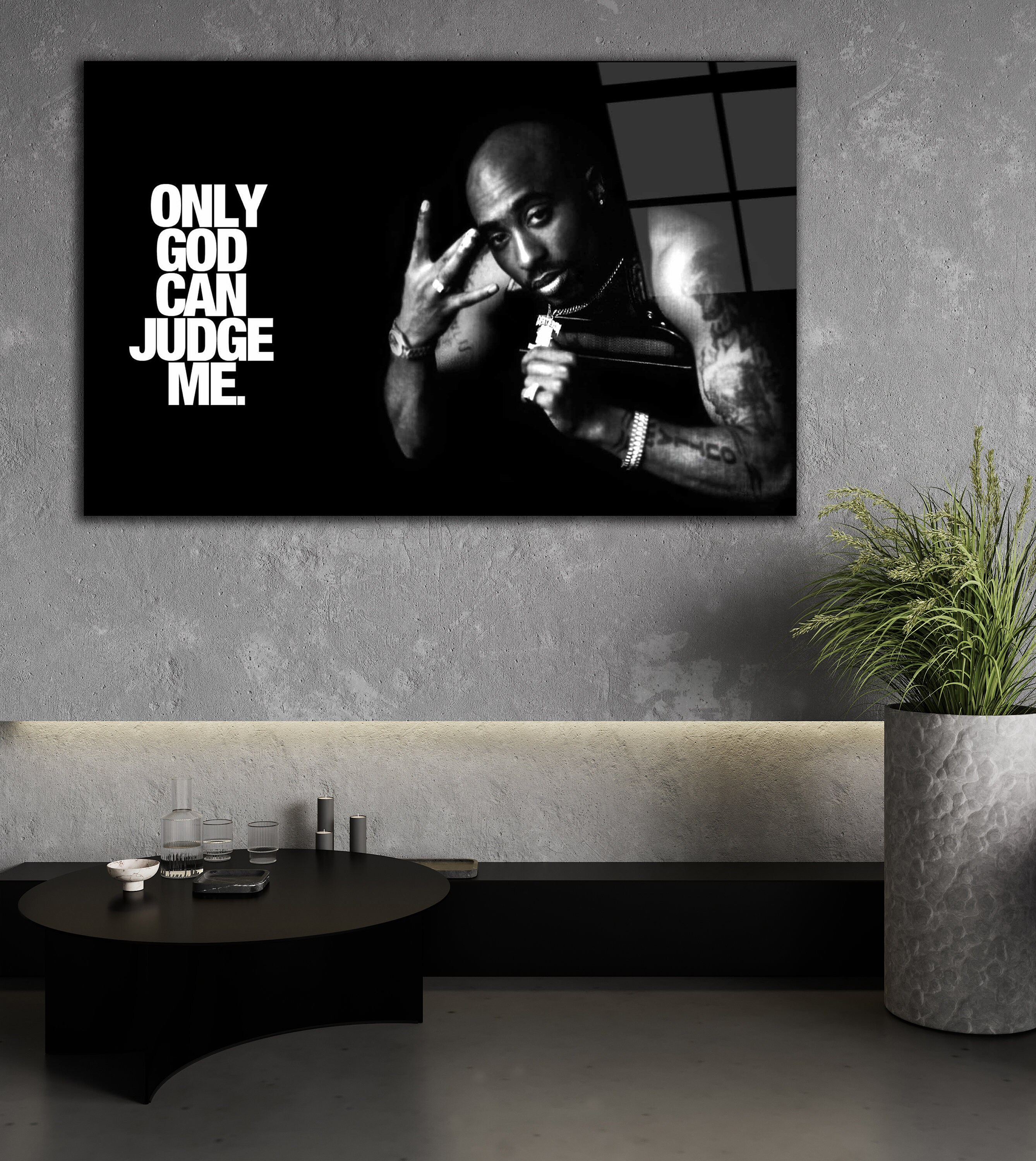 Tempered Glass Wall Art Tupac Shakur Print Glass Wall Art Extra Large ...