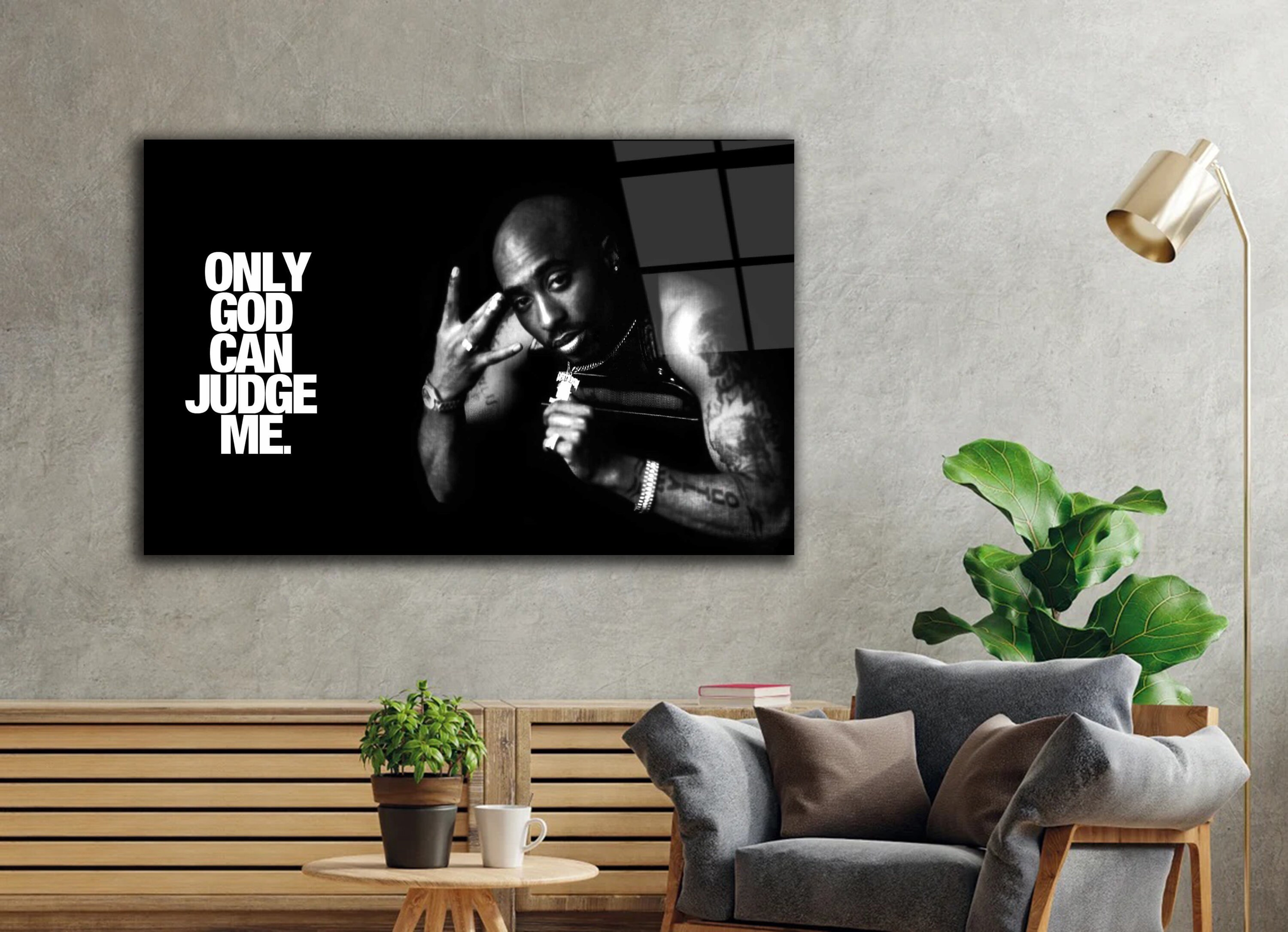 Tempered Glass Wall Art Tupac Shakur Print Glass Wall Art Extra Large ...