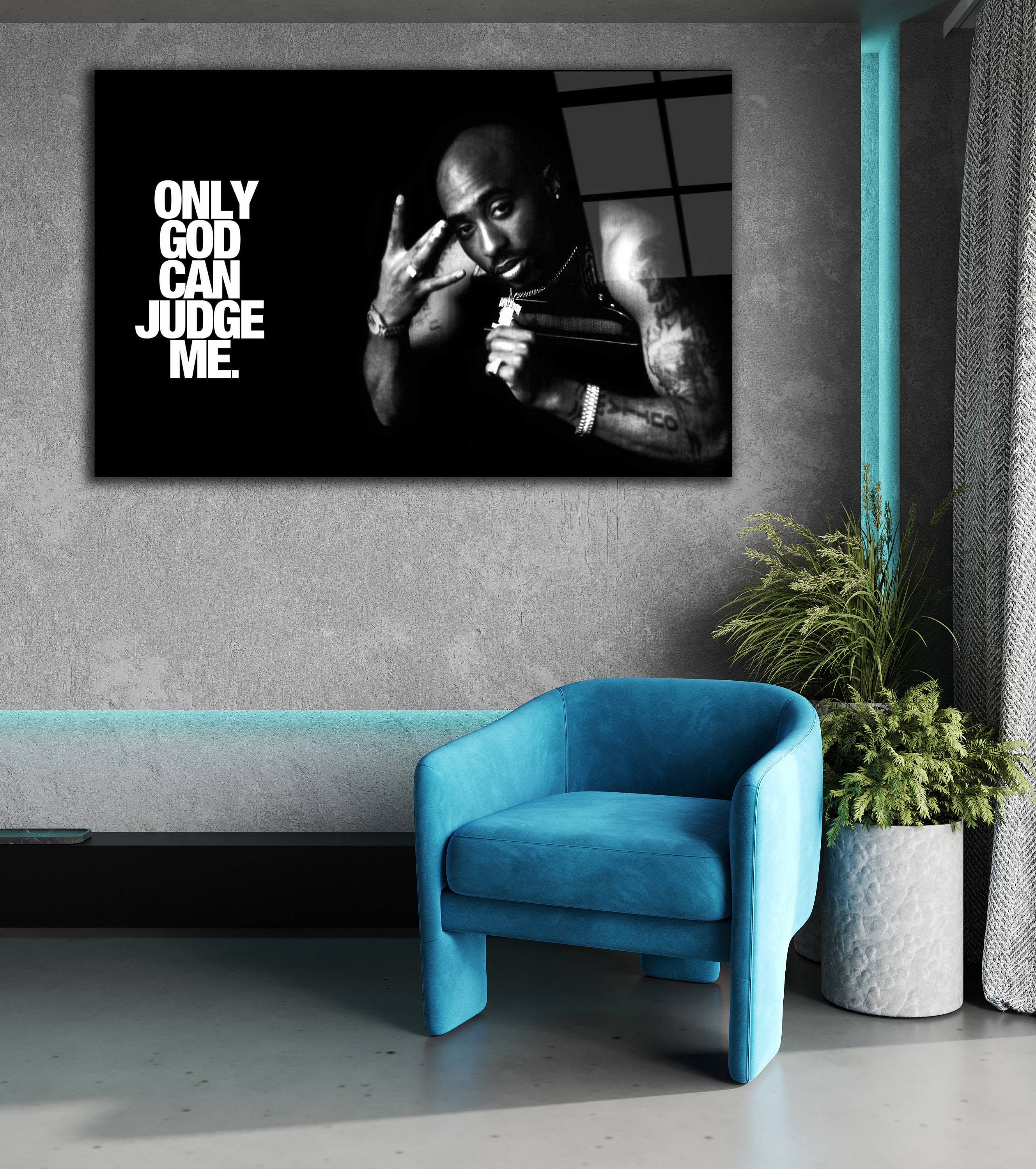 Tempered Glass Wall Art Tupac Shakur Print Glass Wall Art Extra Large ...