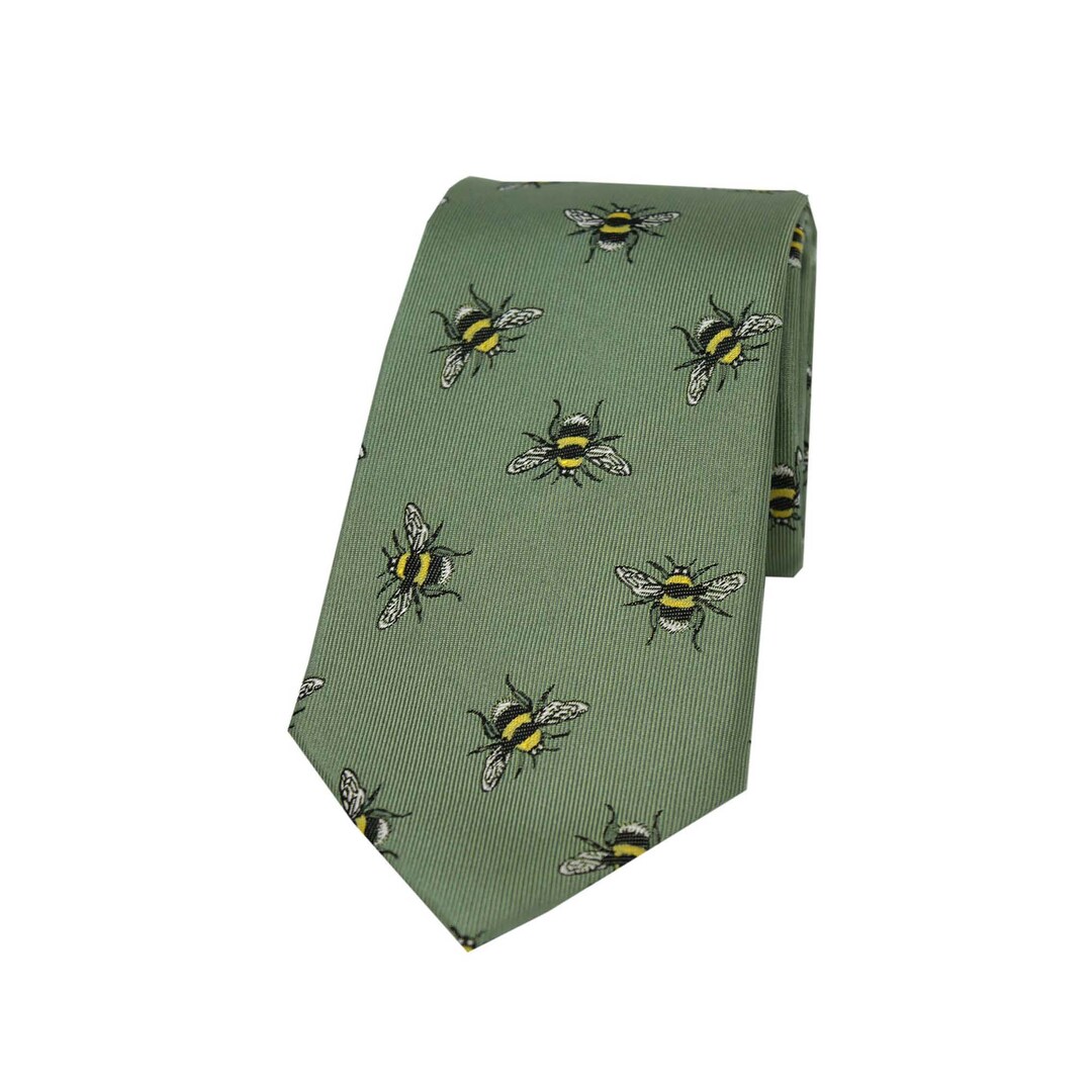 Sage Green Bumble Bee Luxury Silk Tie - Etsy