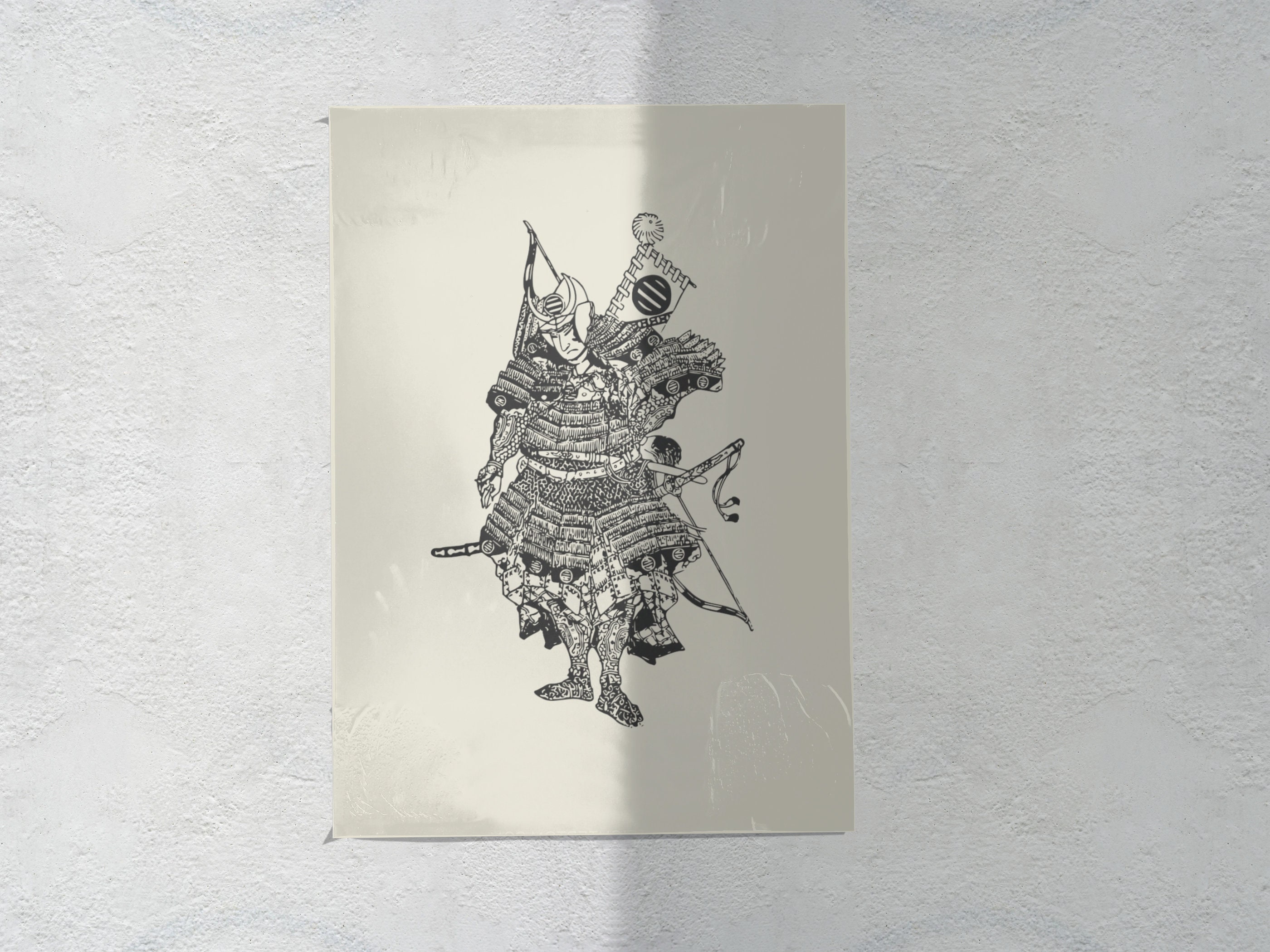 Japanese Samurai Full Armour Print | Samurai Poster | Traditional ...