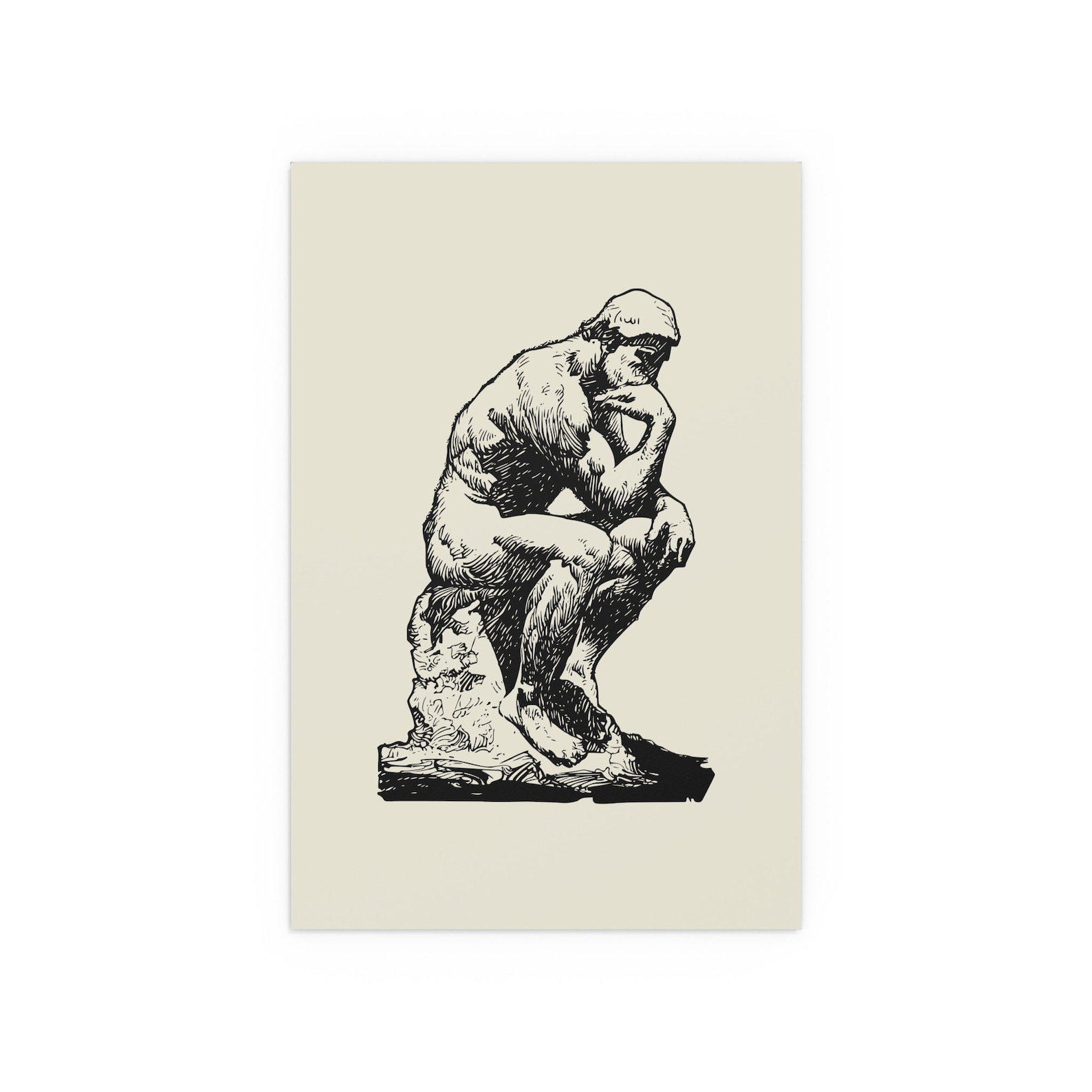The Thinker Poster | Thinking Man Print | Sculpture Print | Gift for ...