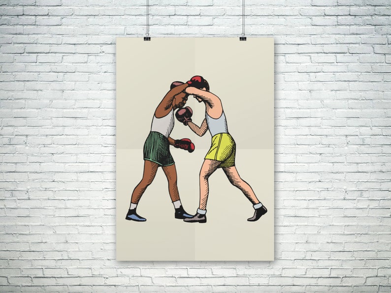 Old School Boxers Poster (colour) | Boxing Poster | Gifts for Him ...