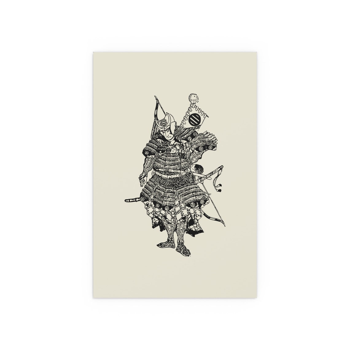 Japanese Samurai Full Armour Print | Samurai Poster | Traditional ...