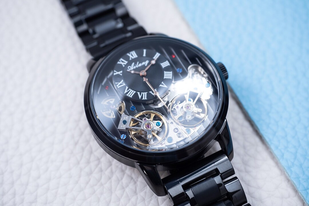 Automatic Luxury Mechanical Dual Flywheel Watch L Sapphire Glass L ...