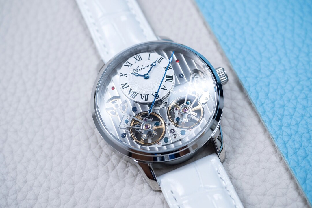 Engraved Automatic Luxury Mechanical Dual Flywheel Watch L Sapphire ...