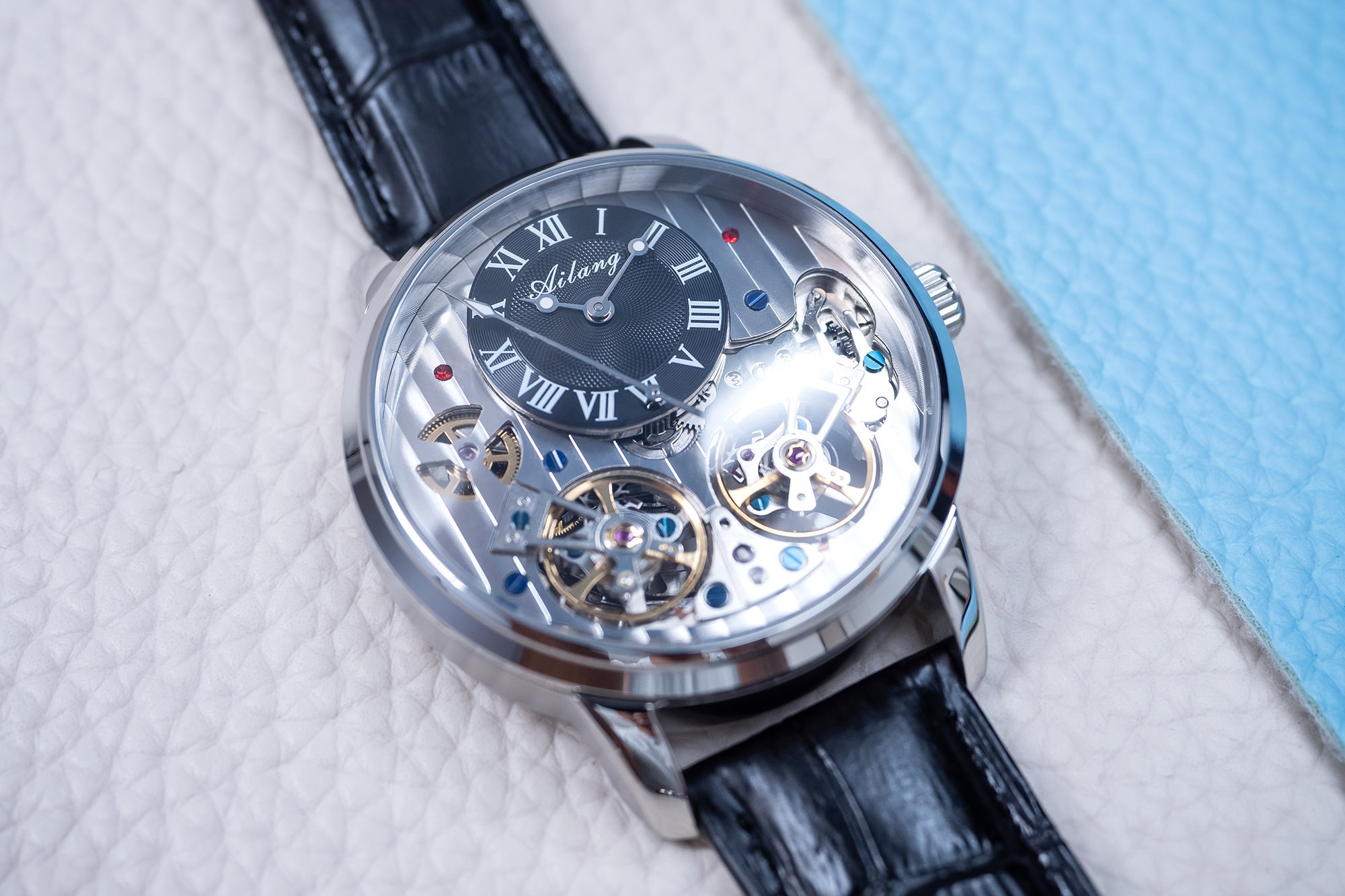 Engraved Automatic Luxury Mechanical Dual Flywheel Watch L Sapphire ...