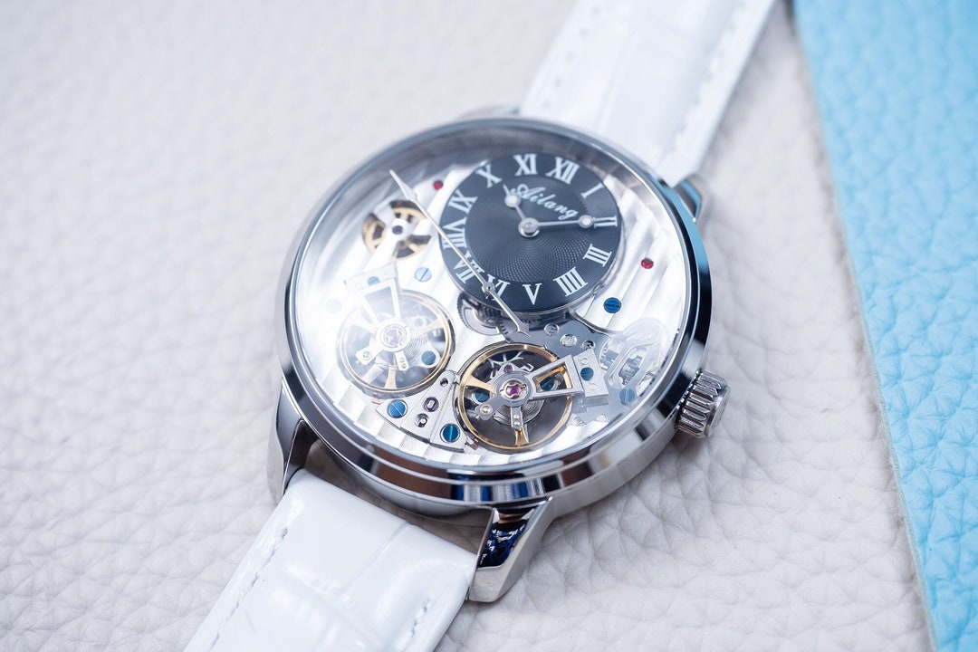 Engraved Automatic Luxury Mechanical Dual Flywheel Watch L Sapphire ...