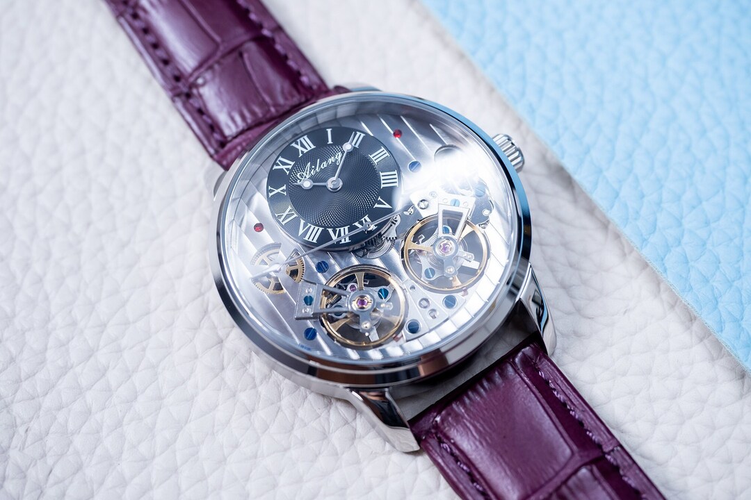 Engraved Automatic Luxury Mechanical Dual Flywheel Watch L Sapphire ...