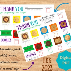LBB COOKIE Thank You Tags Scout Cookie Thank You Note Booth - Etsy